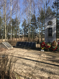 Памятник-обелиск В память павшим односельчанам в ВОВ 1941-1945 гг. (Tsentralnaya ulitsa No:12, derevnya Volokovaya), anıt, heykel  Smolenskaya oblastından