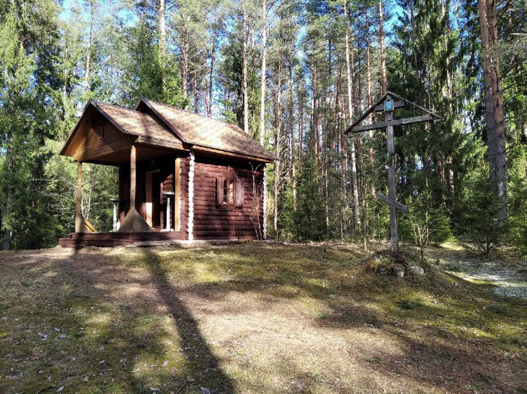 Şapel, haç anıtı Часовня Параскевы Пятницы, Novgorodskaya oblastı, foto
