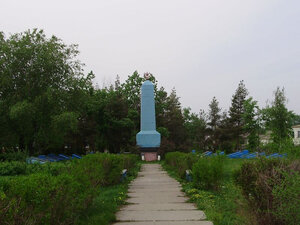 Памятный знак односельчанам-защитникам (Voronezh Region, Pavlovskiy rayon, Village of Vorontsovka, Vorontsovskoye kladbishche), anıt, heykel  Voronejskaya oblastından