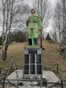 Воин-освободитель (Chelyabinsk Region, Ashinskiy okrug, Ukskoye selskoye poseleniye, posyolok Sukhaya Atya, Uralskaya ulitsa), anıt, heykel  Çeliabinskaya oblastından