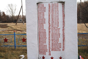 Погибшим участникам Великой Отечественной войны (Kurgan Region, Katayskiy munitsipalny okrug, selo Shutino), anıt, heykel  Kurganskaya oblastından