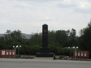 Монумент Победы в Великой Отечественной войне 1941-1945 (Republic of Bashkortostan, gorodskoye poseleniye Baymak), anıt, heykel  Baymak'tan