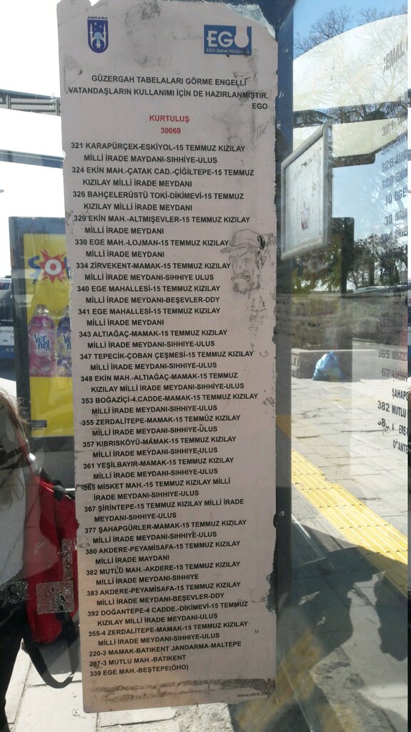 Toplu taşıma durağı Ego 30069 No'lu durak, Ankara, foto