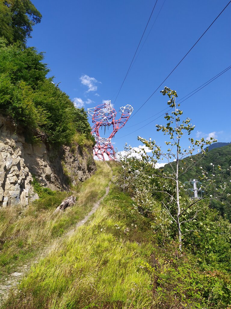 Dekorasyon ve süsleme, onur panosu Декоративная опора ЛЭП в виде снежного барса, Soçi, foto
