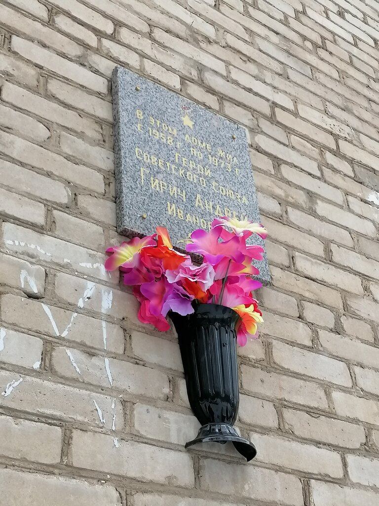 Anıt levhası, anıt taş Мемориальная доска А.И. Гиричу, Moskova ve Moskovskaya oblastı, foto
