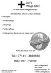 Jan's Pflege (Baden-Württemberg, Ludwigsburg, Poppenweiler Straße), evde tıbbi yardım  Baden‑Wurttemberg'den