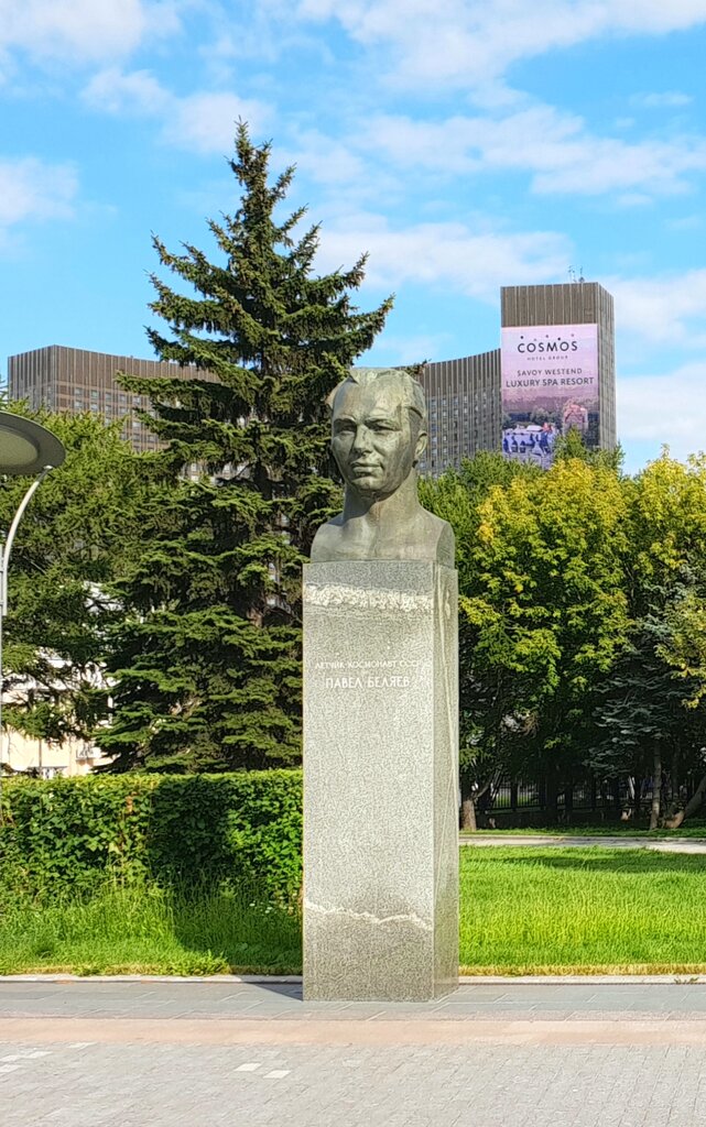 Anıt, heykel P. Belyayev, Moskova, foto