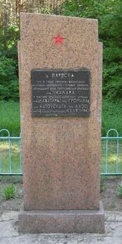 Anıt, heykel Партизанской бригаде № 64 им. Чкалова, Minskaya oblastı, foto