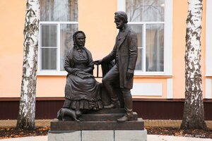 Лев Николаевич Толстой и Анна Петровна Бахметева (Penza Region, Nikolsk), anıt, heykel  Nikolsk'tan