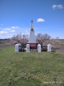 Обелиск Памяти (Kurgan Region, Zverinogolovskiy Municipal District, derevnya Verkhnyaya Alabuga, ulitsa Pamyati), anıt, heykel  Kurganskaya oblastından