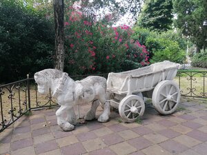 Пони с повозкой (Krasnodar Territory, Sochi, Adler, Romashek Street), park, sokak heykeli  Soçi'den