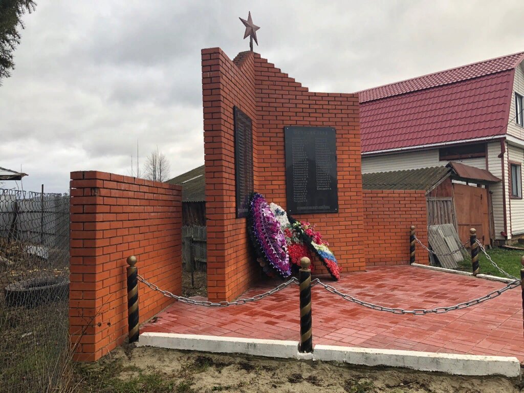 Anıt, heykel В память павшим землякам в д. Овчагино, Moskova ve Moskovskaya oblastı, foto