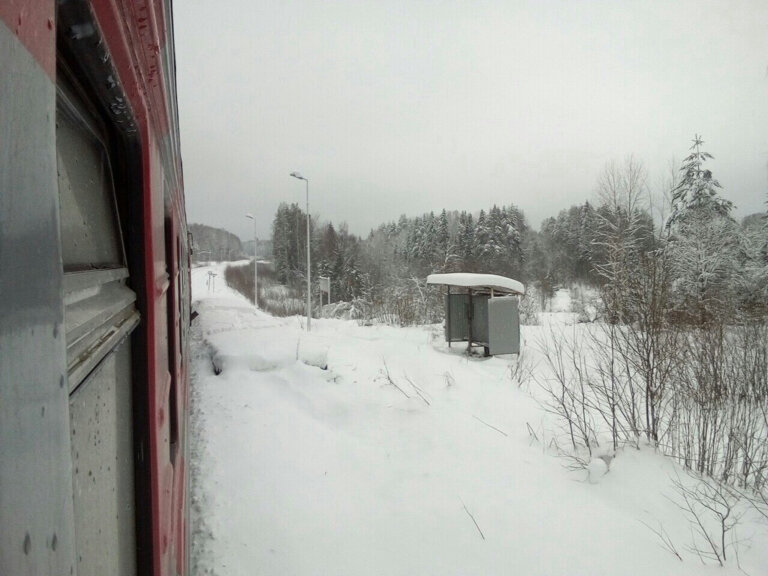 Tren istasyonu остановочный пункт Сацевино, Kostromskaya oblastı, foto