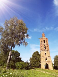 Колокольня Крестовоздвиженской церкви (Tula Region, Dubenskiy rayon, selskoye poseleniye Protasovskoye, selo Novoye Pavshino, Tsentralnaya ulitsa), turistik yerler  Tulskaya oblastından