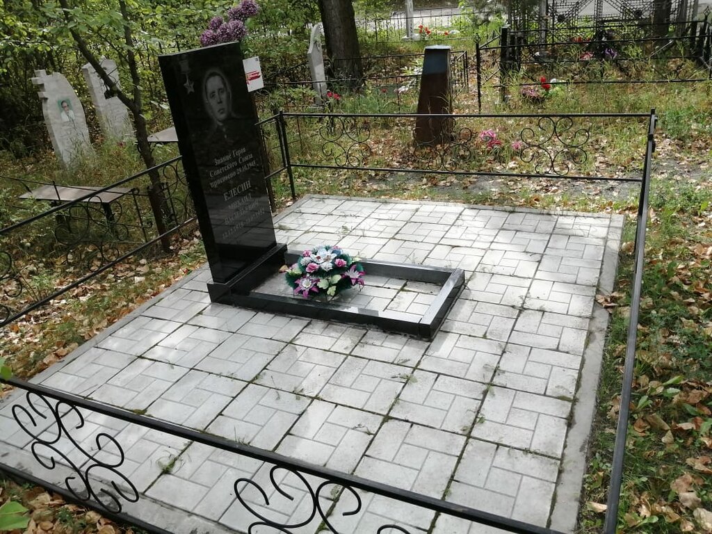 Ünlü kişilerin mezarları Герой Советского Союза М.В. Елесин, Barnaul, foto