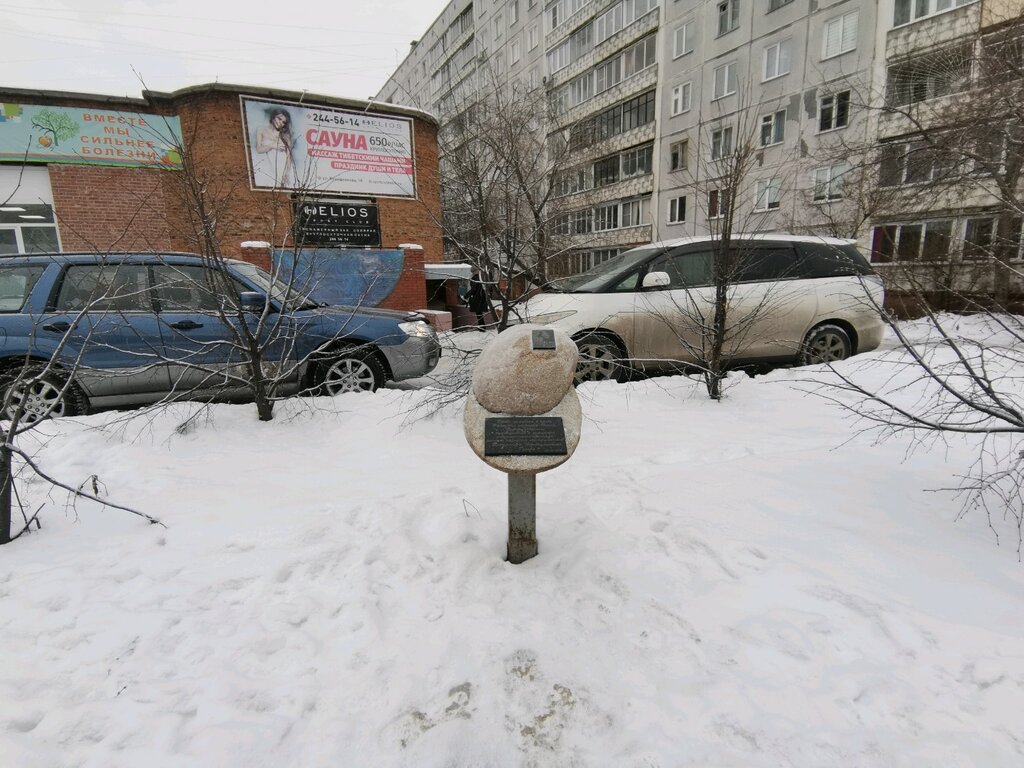 Anıt levhası, anıt taş Белый тополь, Novosibirsk, foto
