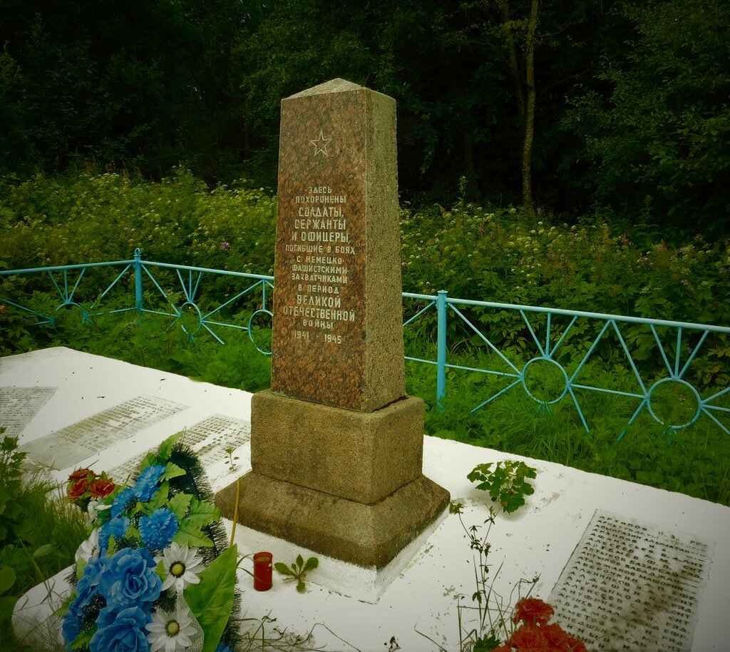 Anıt, heykel Братская могила воинов Советской Армии, 1941-1944 гг., Novgorodskaya oblastı, foto