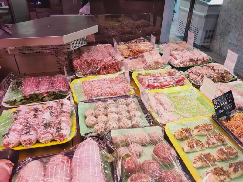 Toptan et ürünleri Macelleria Vito Piraino, Sicilya, foto