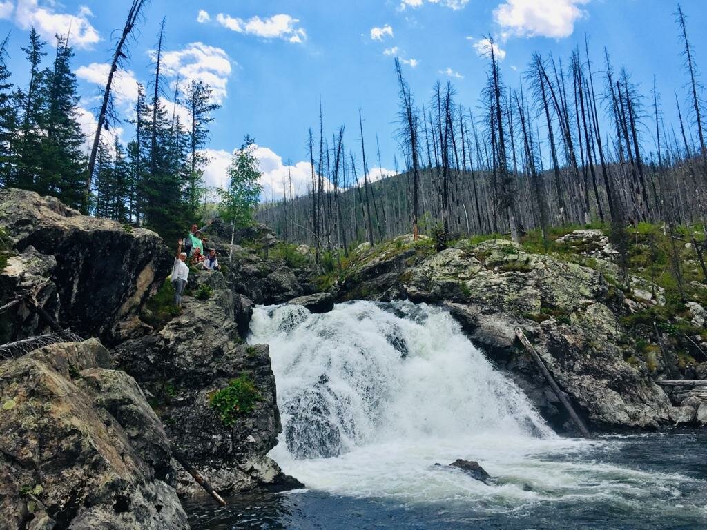 Şelale Arasan Waterfall, Doğu Kazakistan eyaleti, foto
