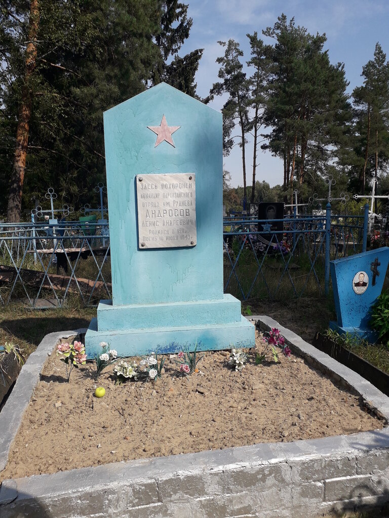 Ünlü kişilerin mezarları Командир партизанского отряда имени Руднева Д.А. Андросов, Brianskaya oblastı, foto