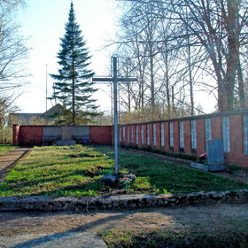 Anıt, heykel Memorial to the Great Patriotic War 1941-45, Ludza belediyesi, foto