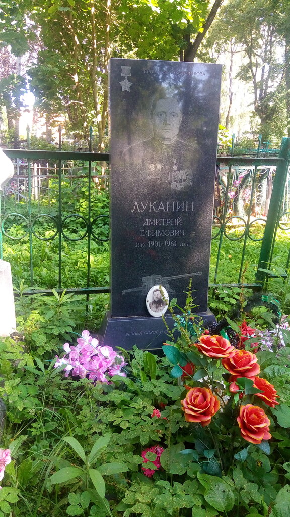 Ünlü kişilerin mezarları Герой Советского Союза Дмитрий Ефимович Луканин, Mosalsk, foto