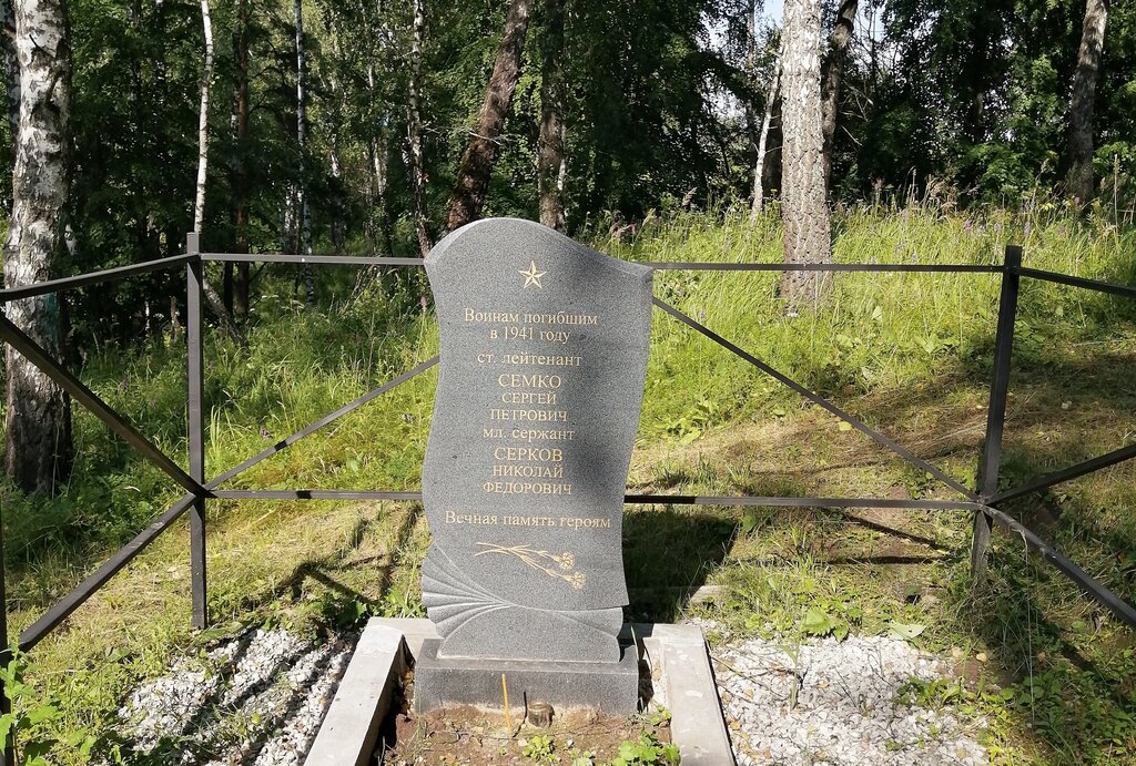 Anıt, heykel Могила двух солдат: Семко С.П., Серков Н.Ф., Brianskaya oblastı, foto