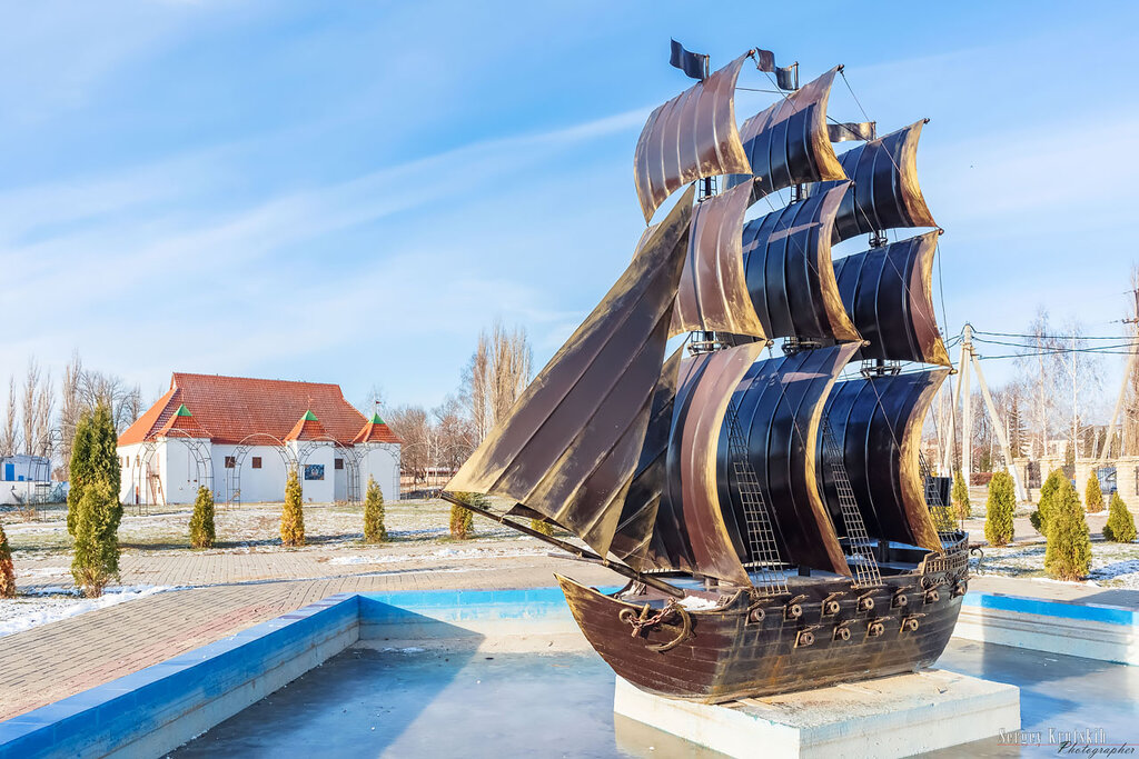 Park, sokak heykeli Корабль, Çaplygin, foto