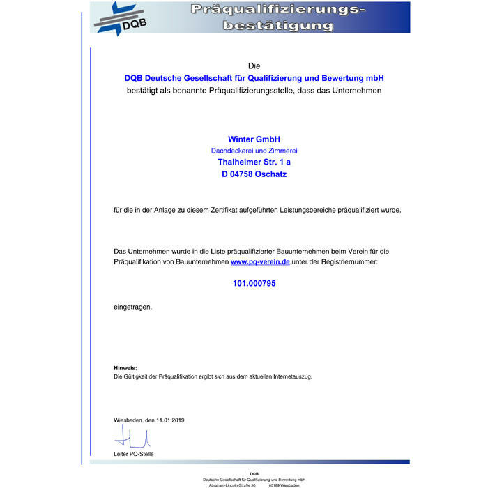 Çatı ve çatı materyalleri Winter GmbH Dachdeckerei & Zimmerei, Oschatz, foto