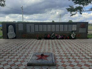 Мемориальный памятник погибшим в Великой Отечественной, Гражданской войнах и войне в Чечне (Novosibirsk Region, Severny rayon, selo Verkh-Krasnoyarka), anıt, heykel  Novosibirskaya oblastından