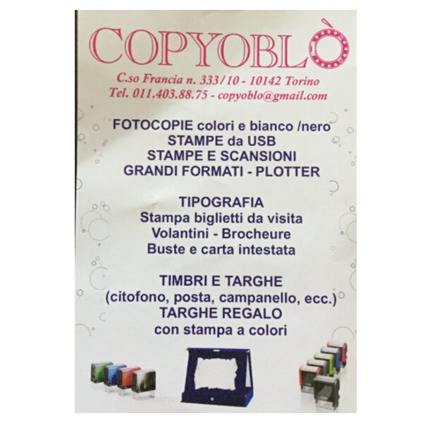 Fotokopi dükkanları Copy Oblò, Torino, foto