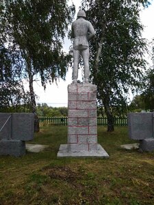 Обелиск воинам, павшим в годы Великой Отечественной войны (Ulyanovsk Region, Surskiy rayon, Khmelyovskoye selskoye poseleniye, selo Khmelyovka, ulitsa Mira), anıt, heykel  Ulyanovskaya oblastından