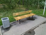 Bench (Leningrad Region, Vsevolozhckiy DIstrict, Zanevskoye gorodskoye poseleniye, Kudrovo, lesopark Beryozovaya Roshcha), bank