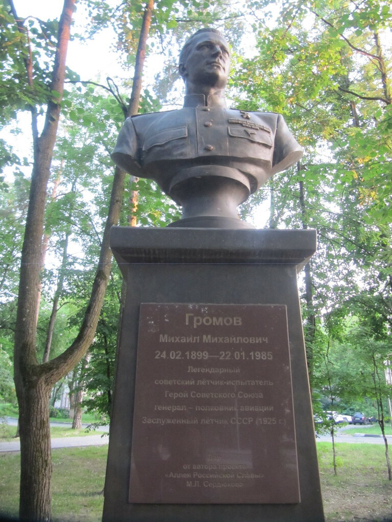 Anıt, heykel Бюст М.М. Громова, Şçolkovo, foto