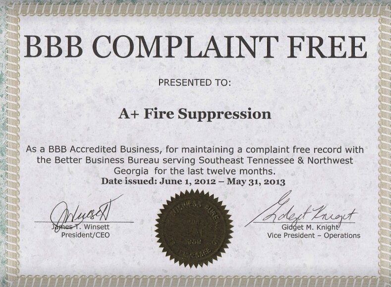 Yangın ekipmanları A Plus Fire Suppression, Tennessee Eyaleti, foto