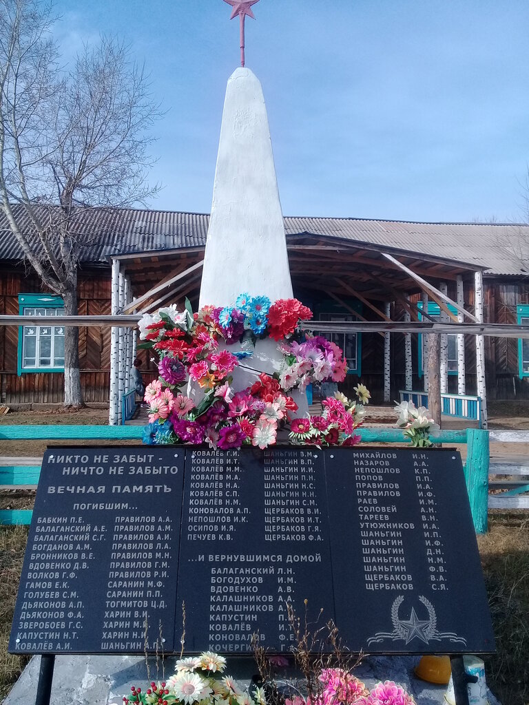 Anıt, heykel Воинам-землякам, павшим в Великой Отечественной войне, Zabaykalski krayı, foto