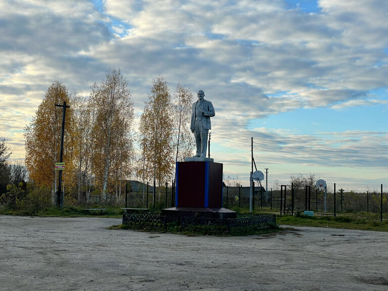 Anıt, heykel В.И. Ленин, İvanovskaya oblastı, foto