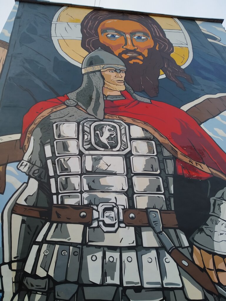 Sokak sanatı Мурал Александр Невский, Velikiy Novgorod, foto