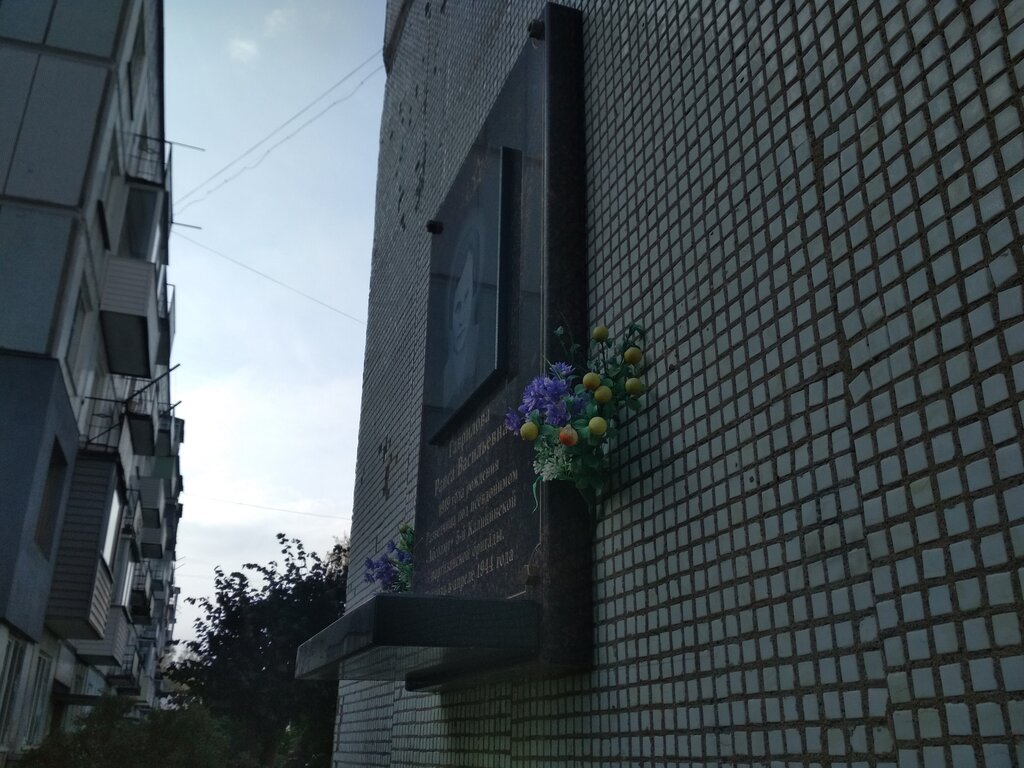 Anıt levhası, anıt taş Партизанке-разведчице Раисе Васильевне Гавриловой, Opochka, foto