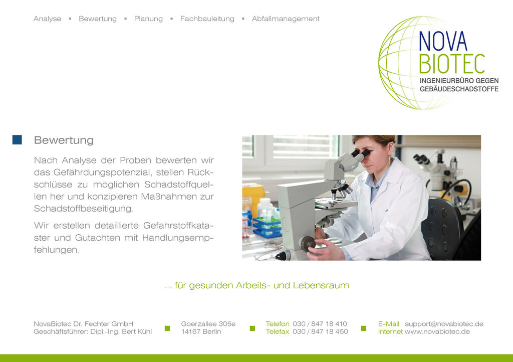 Sanayi ekipmanları firmaları NovaBiotec Dr. Fechter GmbH, Berlin, foto