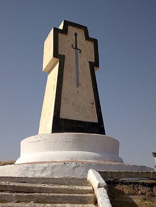 Anıt, heykel Rus İmparatorluğu'nun Güney Haçı, Mary İli, foto