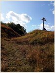 Памятный крест в честь древнего поселения Перевитск (Moscow Region, Lukhovitsy Municipal District), şapel, haç anıtı  Moskova ve Moskovskaya oblastından