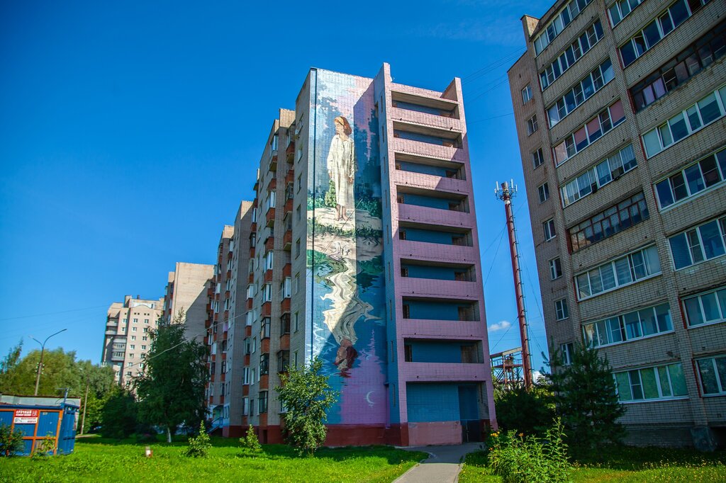 Sokak sanatı Мурал Вечер на Ильмене, Velikiy Novgorod, foto