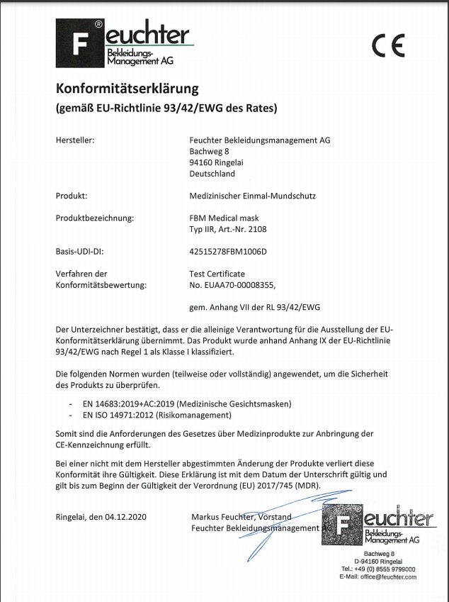 Sanayi ekipmanları firmaları Feuchter Bekleidungsmanagement AG, Bavyera, foto