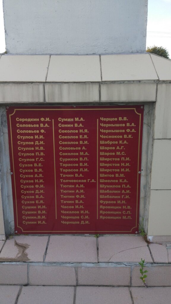 Anıt, heykel Односельчанам, павшим на фронтах Второй Мировой войны, İvanovskaya oblastı, foto