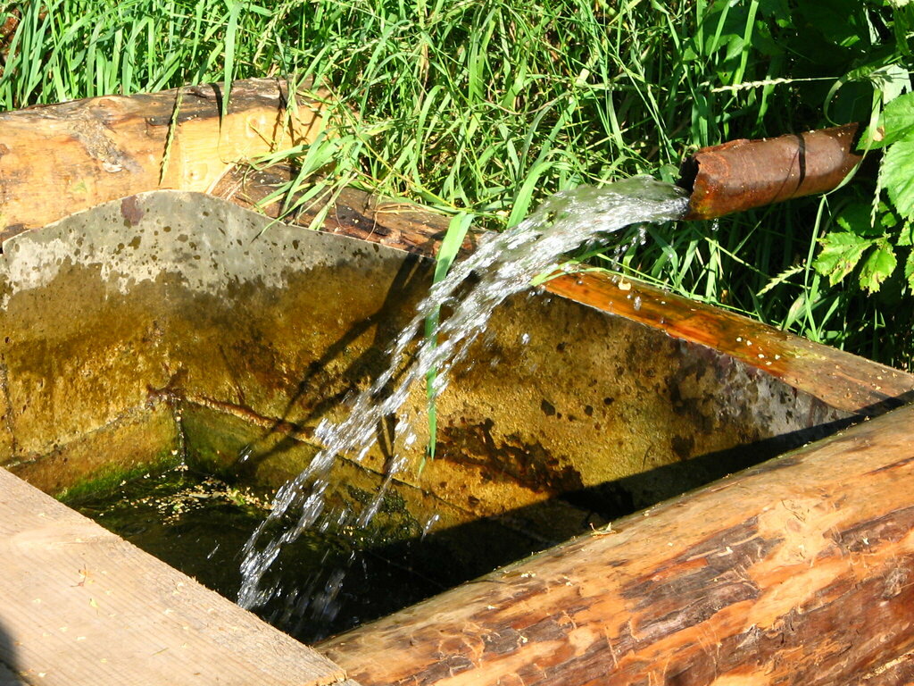 Pınar, çay Spring, stream, Permski krayı, foto