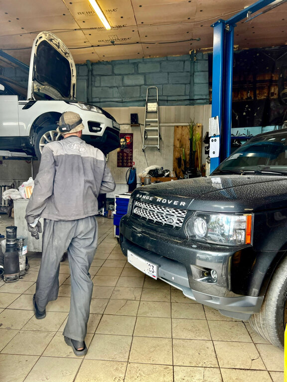 Otomobil servisi Range Rover Park, Moskova, foto