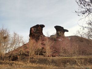 Рогатый террикон (Makiyivka, terrikon), dağ zirvesi  Makeevka'dan
