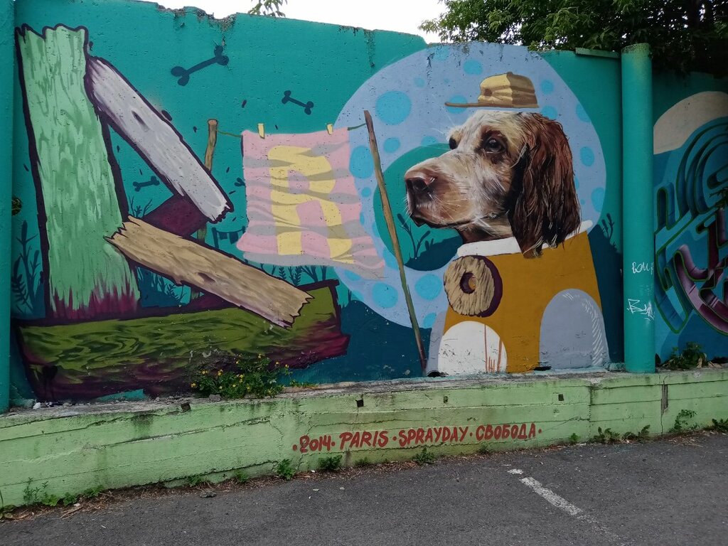 Sokak sanatı Собака, Kemerovo, foto