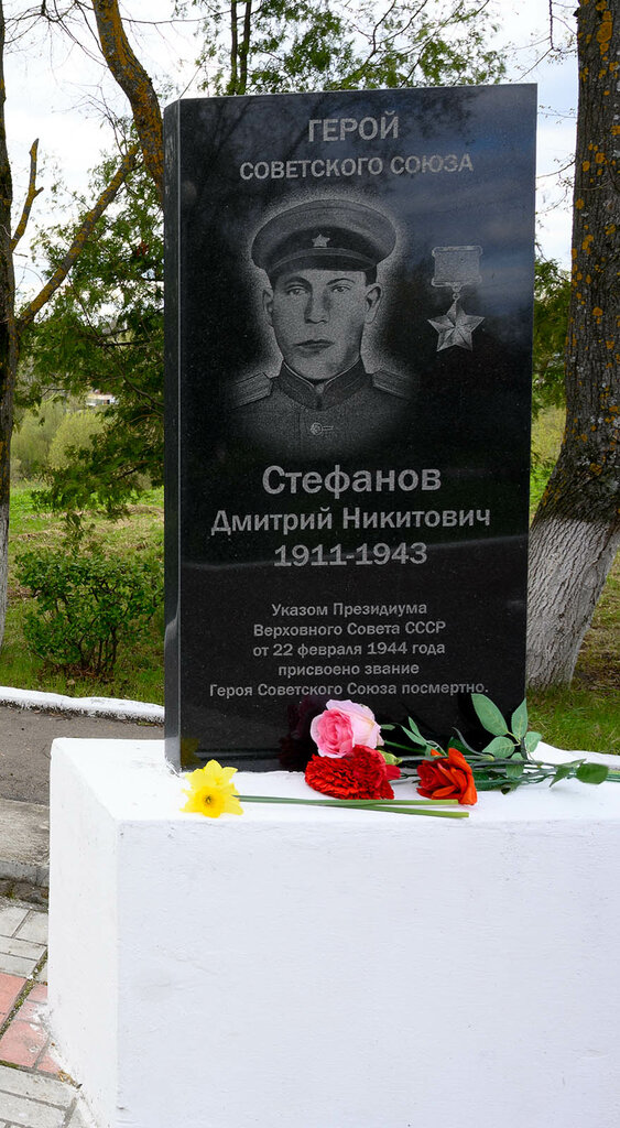 Anıt, heykel Памятник Герою Советского Союза Дмитрию Никитовичу Стефанову, Kondrovo, foto